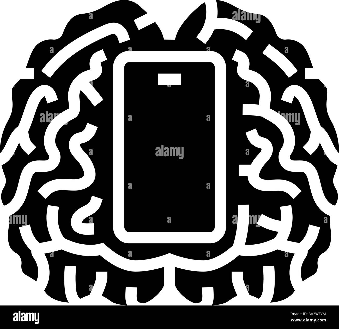 brain mindful app mindful tech glyph icon vector illustration Stock ...