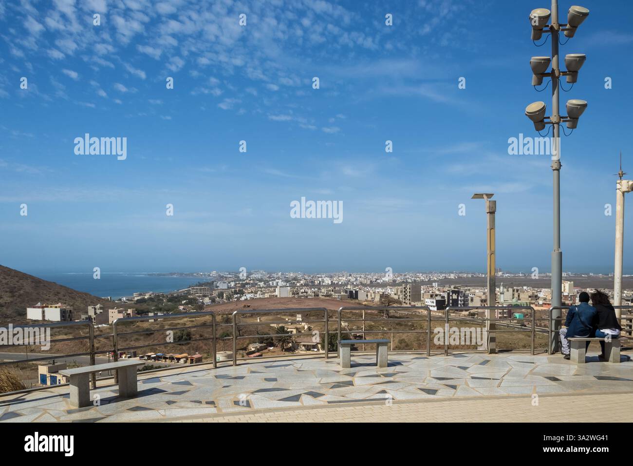 Dakar, Senegal – Cityscape from Collines des Mamelles, home to the African Renaissance Monument ...