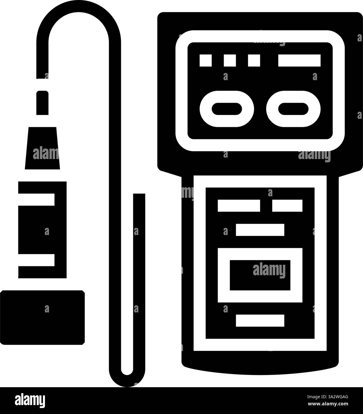 depth gauge world ocean glyph icon vector illustration Stock Vector ...