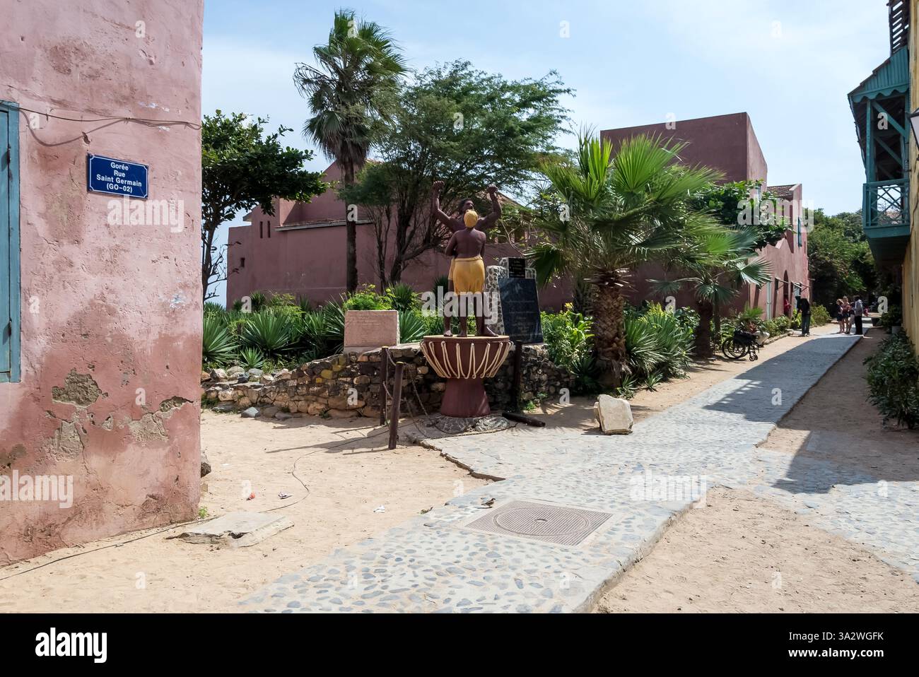 Dakar, Senegal – Street view of Gorée Island, with colonial ...