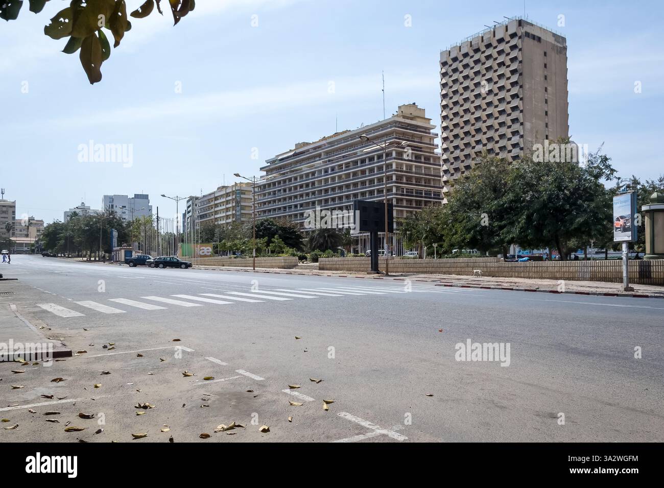Dakar, Senegal – View of Place de l'Indépendance, the central square ...