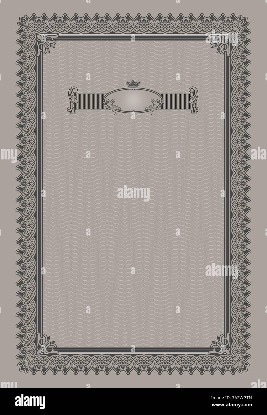 Decorative vintage background with elegant old-fashioned border and ...