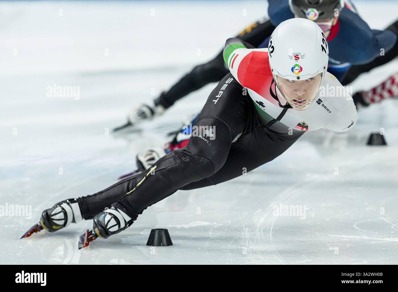 BEIJING, CHINA - MARCH 14: Wonjun Moon of Hungary during the ISU World Short Track Speed Skating ...