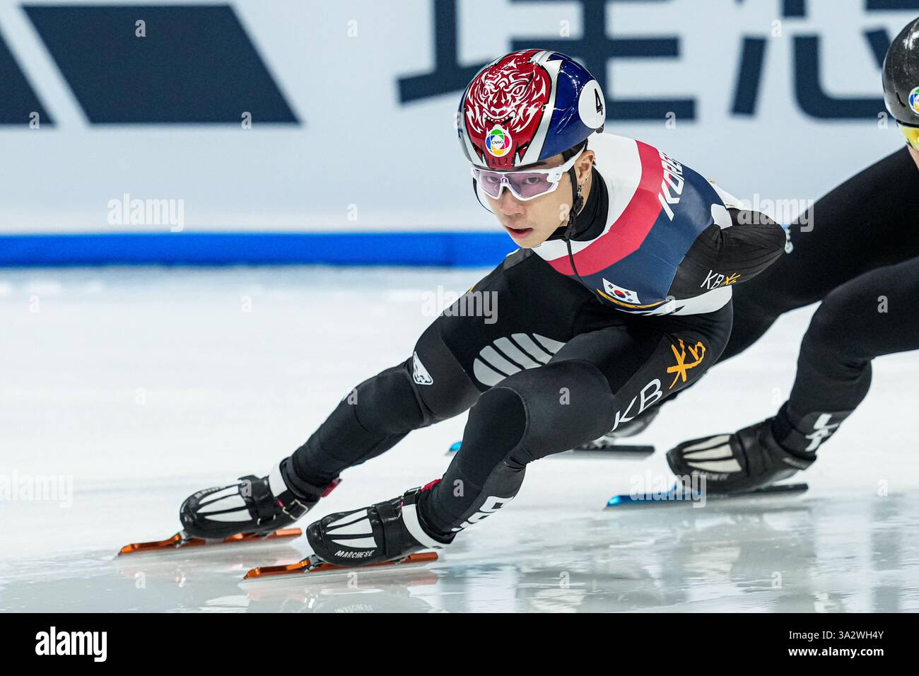 BEIJING, CHINA - MARCH 14: Gunwoo Kim of South Korea during the ISU World Short Track Speed ...