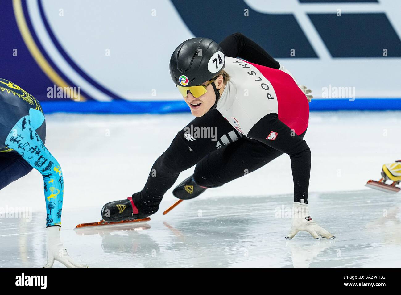 BEIJING, CHINA - MARCH 14: Neithan Thomas of Poland during the ISU World Short Track Speed ...