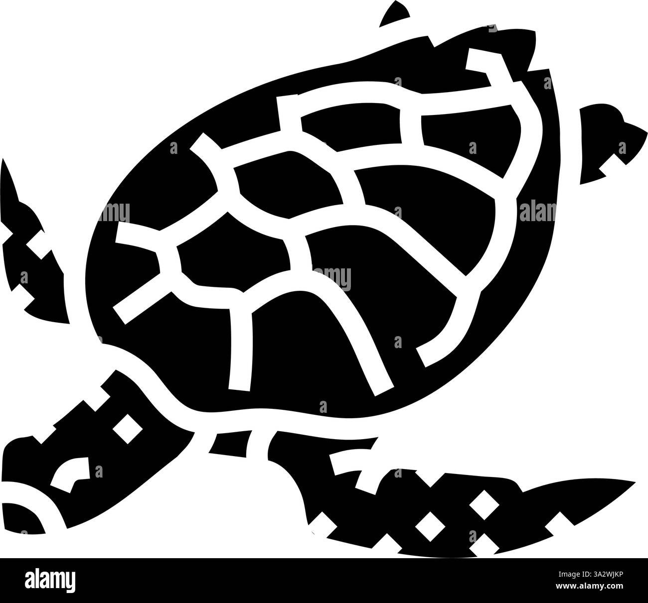 sea turtle world ocean glyph icon vector illustration Stock Vector ...