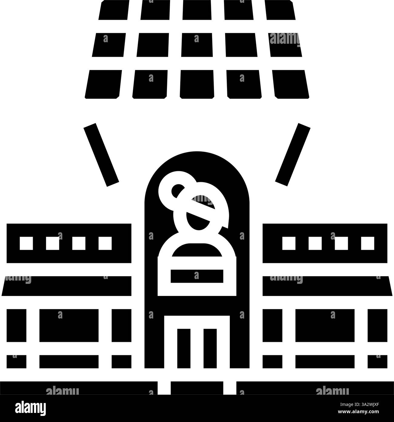 solar powered beauty lab sustainable glyph icon vector illustration ...