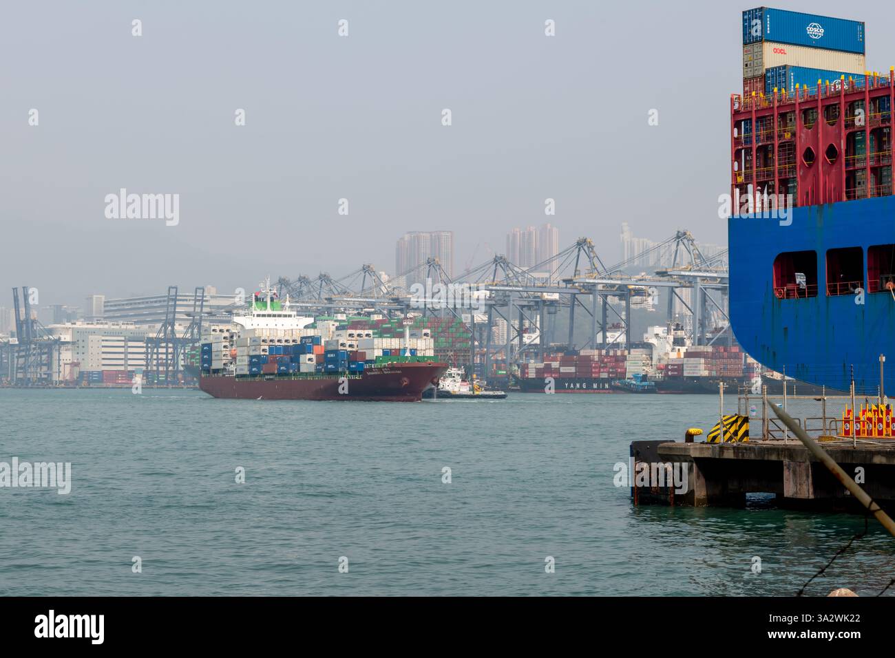 Hong Kong. China- 02.18.2025. A general view of a section of the Port ...