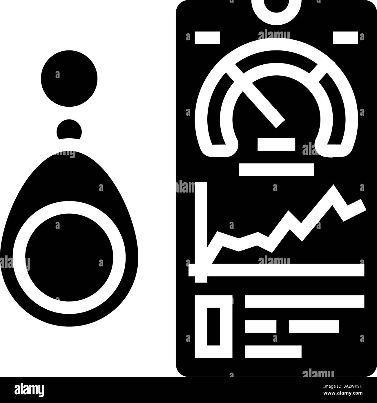 stress monitor health tech glyph icon vector illustration Stock Vector ...