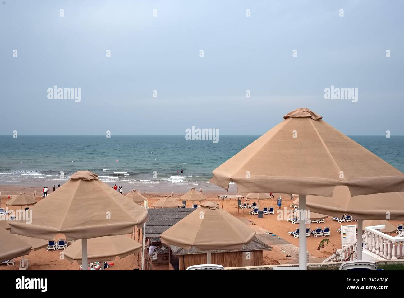 Ras Al Khaimah Beach, UAE, the Romantic beach park in the afternoon ...