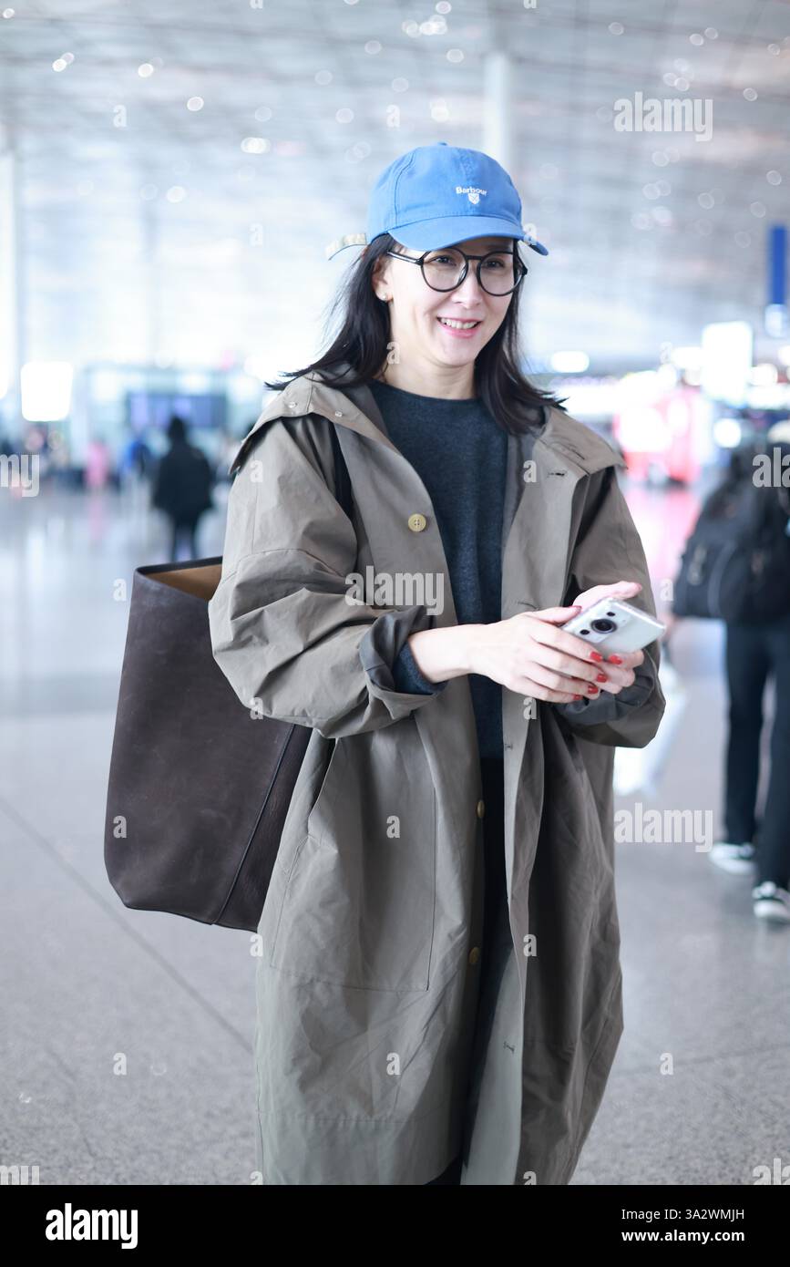 Chinese actress Hu Jing appears at the airport in Beijing, China, 14 ...