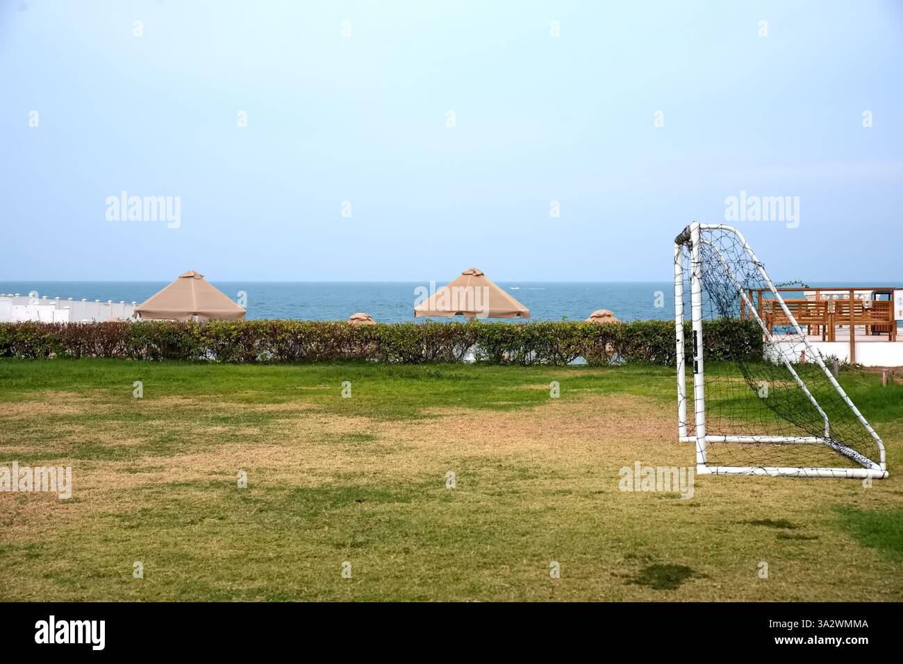 Ras Al Khaimah Beach, UAE, the Romantic beach park in the afternoon ...