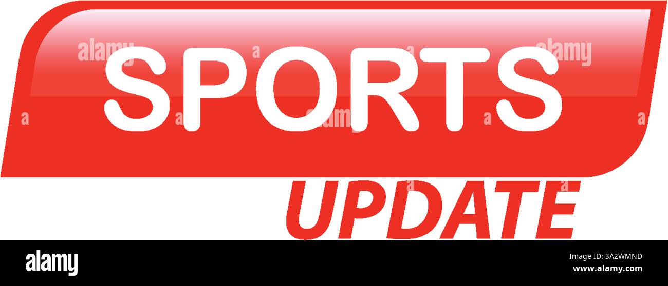 Bold vector illustration featuring a red sports update banner. Clean ...