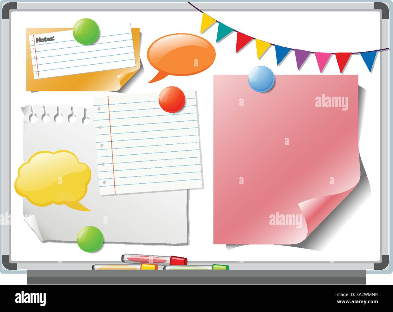 A vibrant board with notes and decorations Stock Vector Image & Art - Alamy