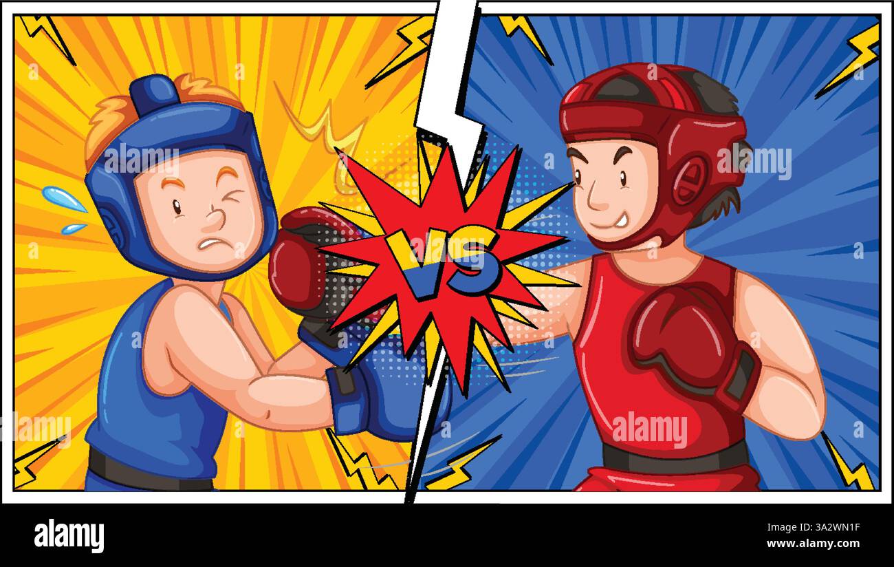 Two boxers face off in a dynamic illustration Stock Vector Image & Art ...