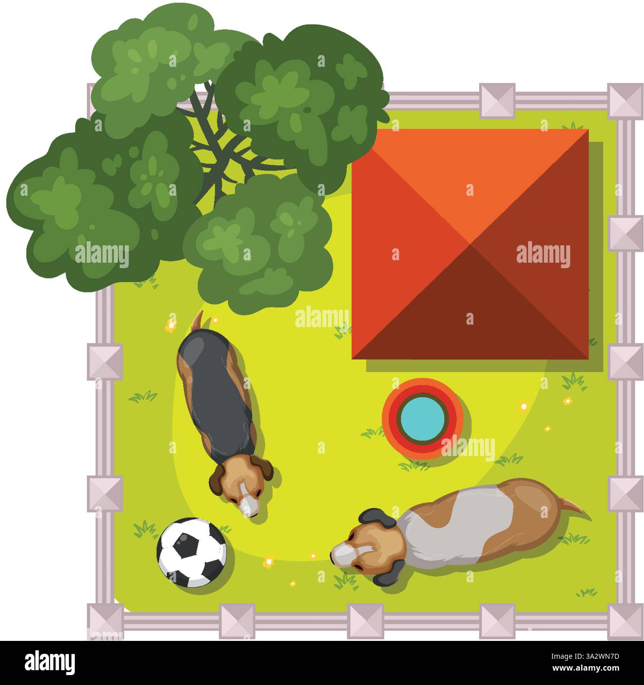 Dogs playing in water Stock Vector Images - Alamy