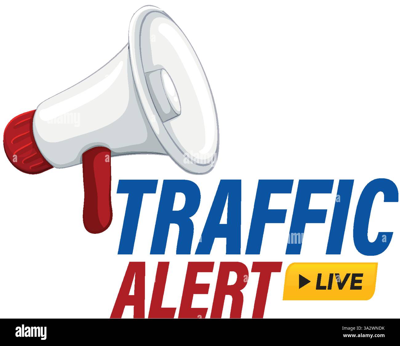 Vector illustration featuring a megaphone and bold text for live ...