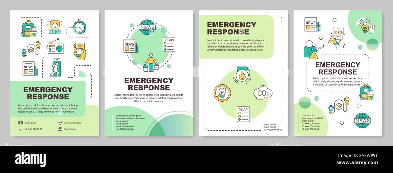 Emergency response green circle brochure template Stock Vector Image ...