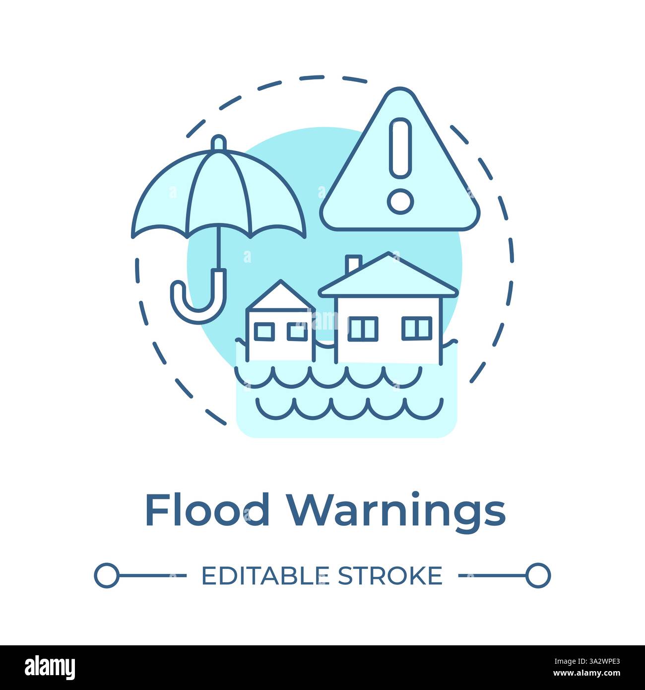 Flood warning soft blue concept icon Stock Vector Image & Art - Alamy
