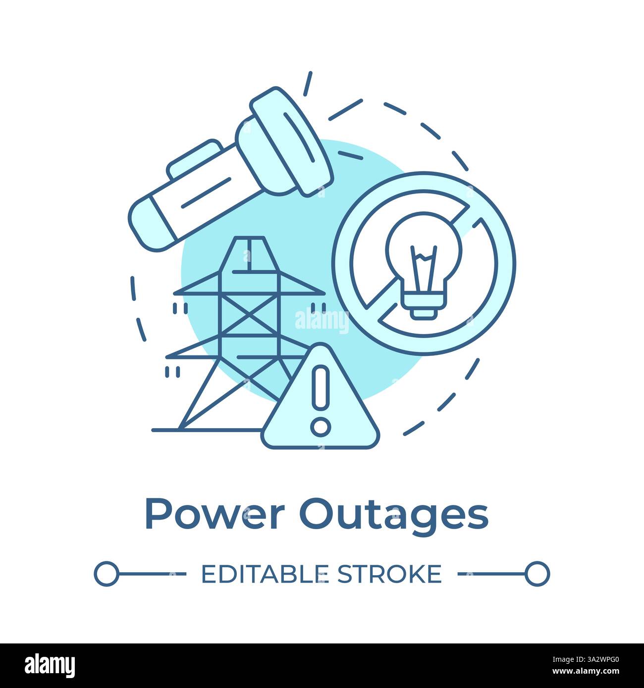 Power outages soft blue concept icon Stock Vector Image & Art - Alamy