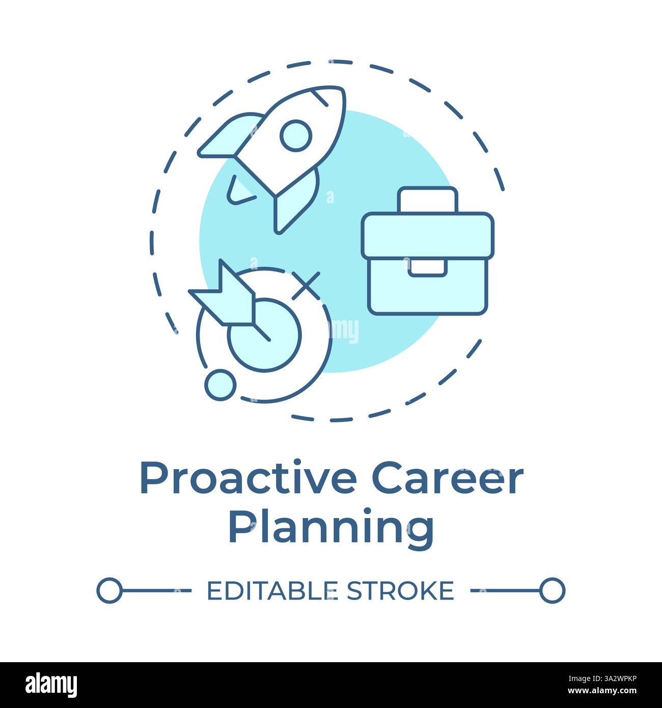 Proactive career planning soft blue concept icon Stock Vector Image ...