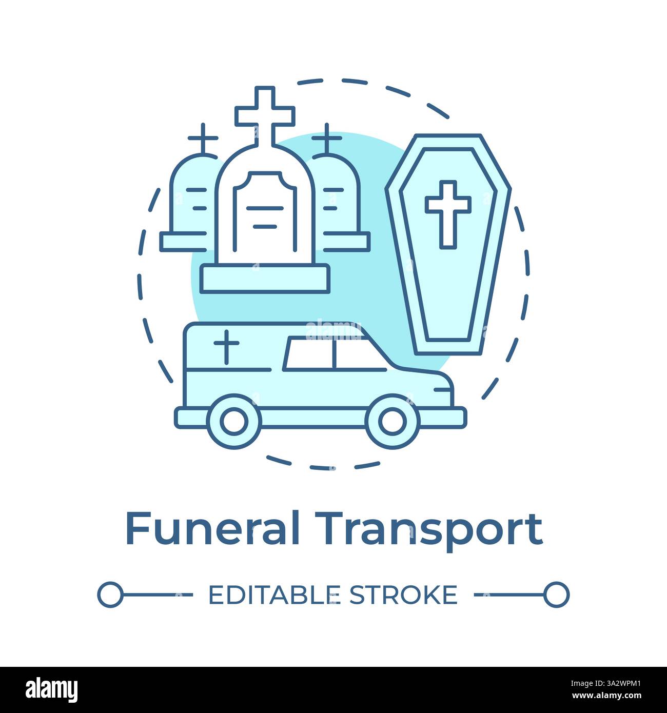 Funeral transports soft blue concept icon Stock Vector Image & Art - Alamy