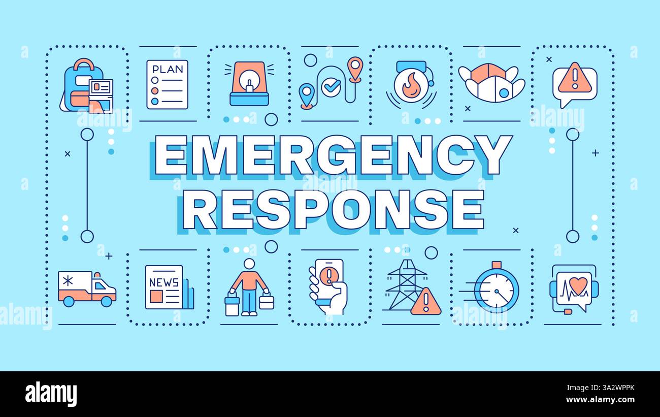 Emergency response light blue word concept Stock Vector Image & Art - Alamy