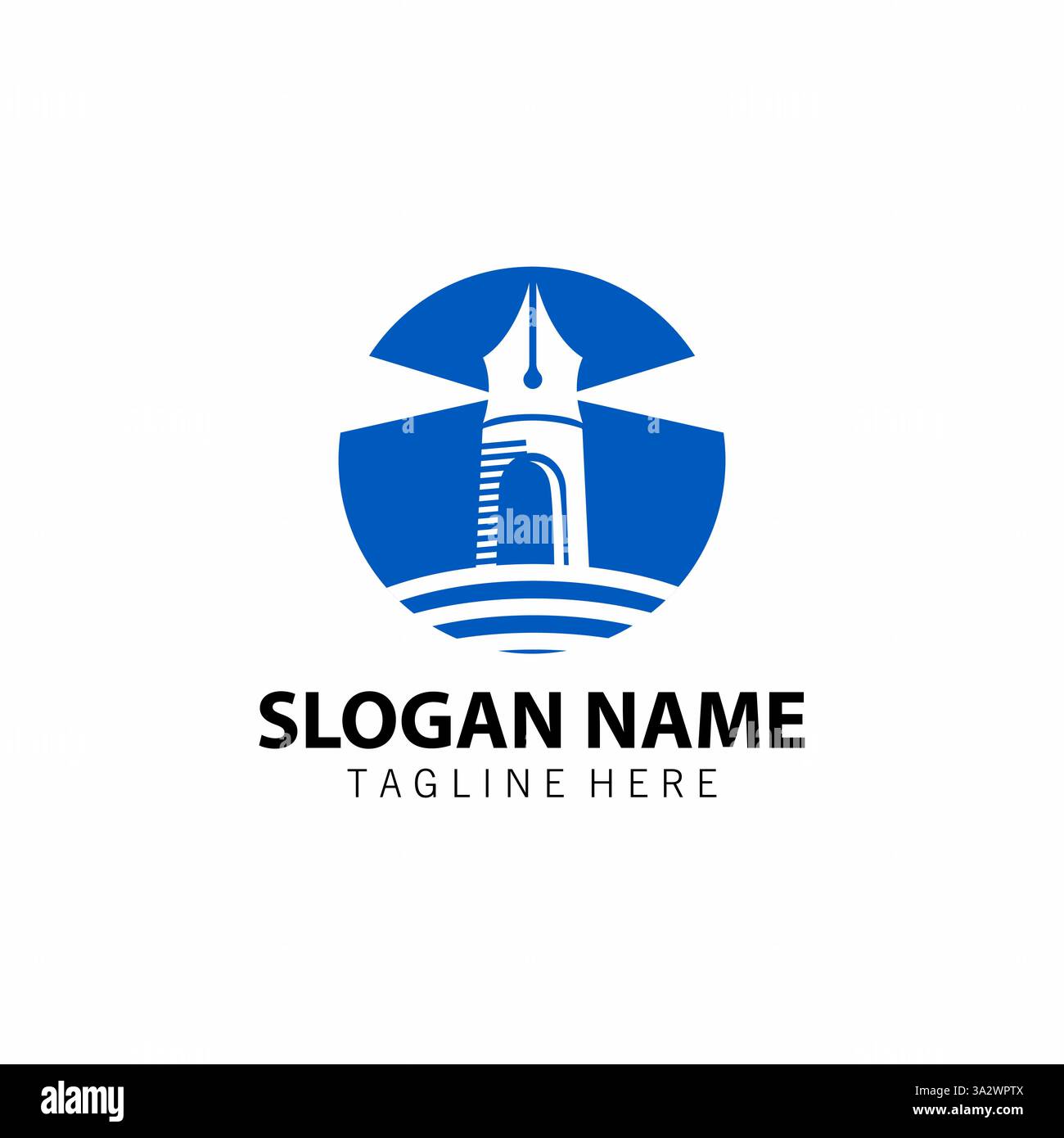 lighthouse pen logo design vector Stock Vector Image & Art - Alamy