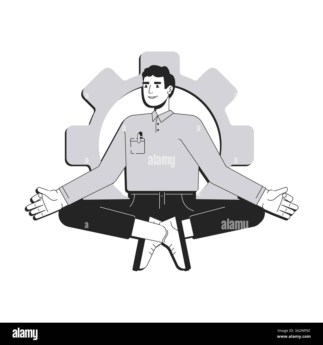 Personal wellbeing line conceptual illustration Stock Vector Image ...