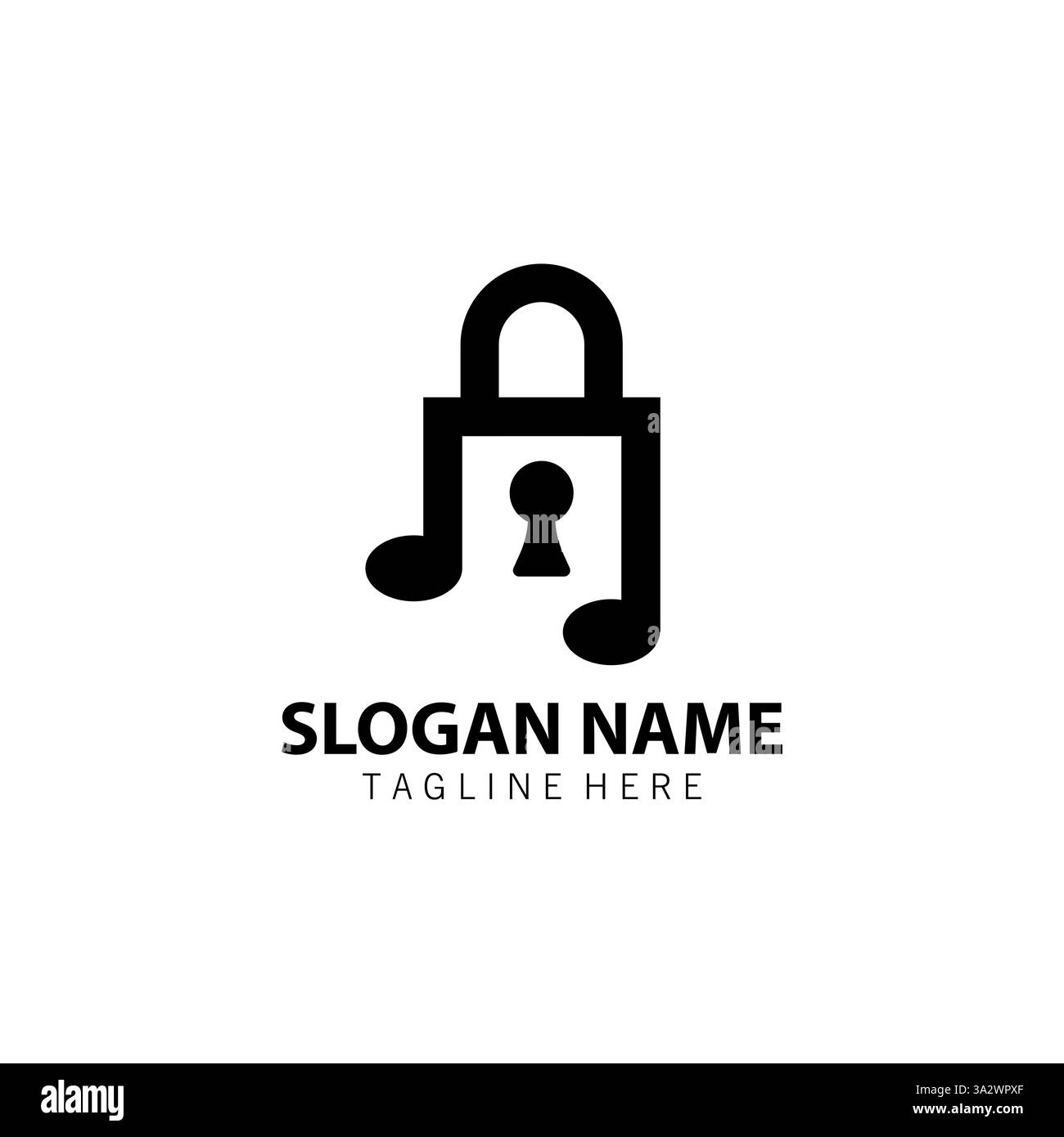 lock key note Logo design vector Stock Vector Image & Art - Alamy