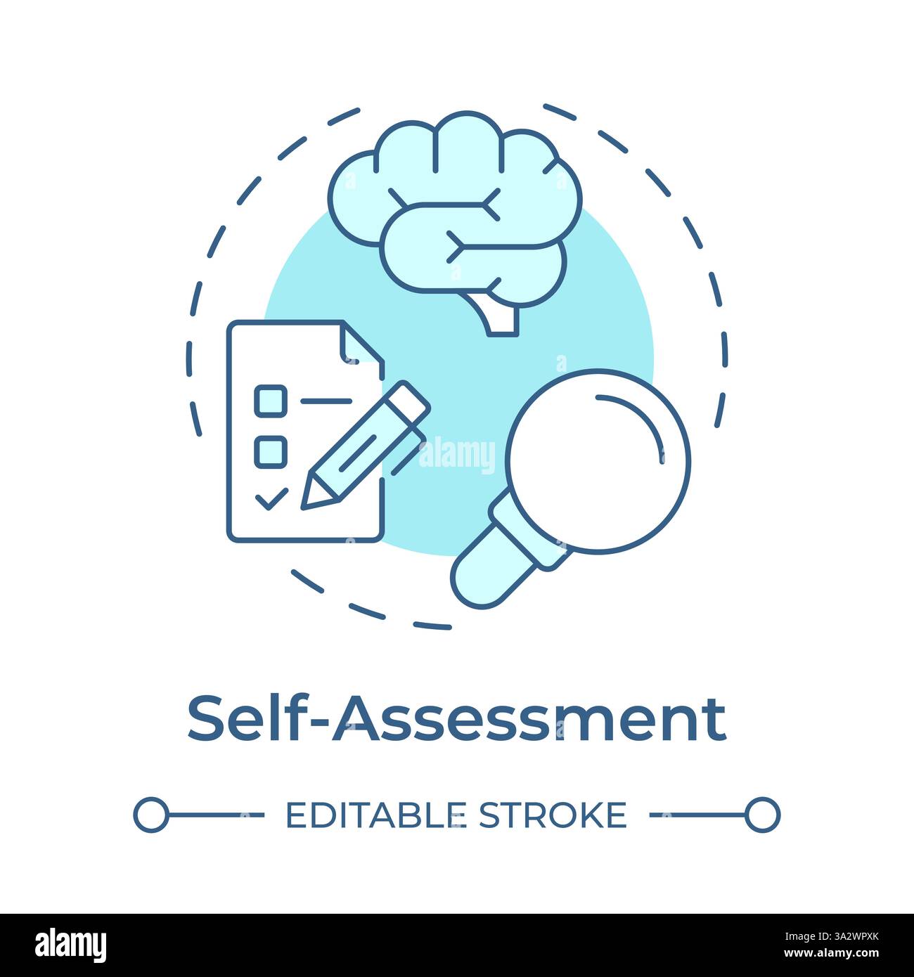 Self assessment soft blue concept icon Stock Vector Image & Art - Alamy