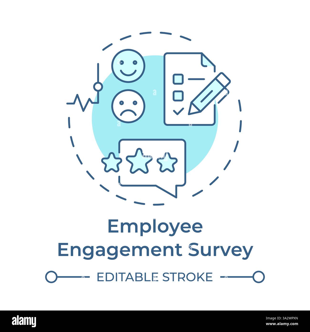Employee engagement survey soft blue concept icon Stock Vector Image ...