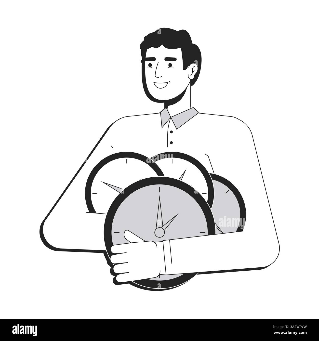 Time management line conceptual illustration Stock Vector Image & Art ...