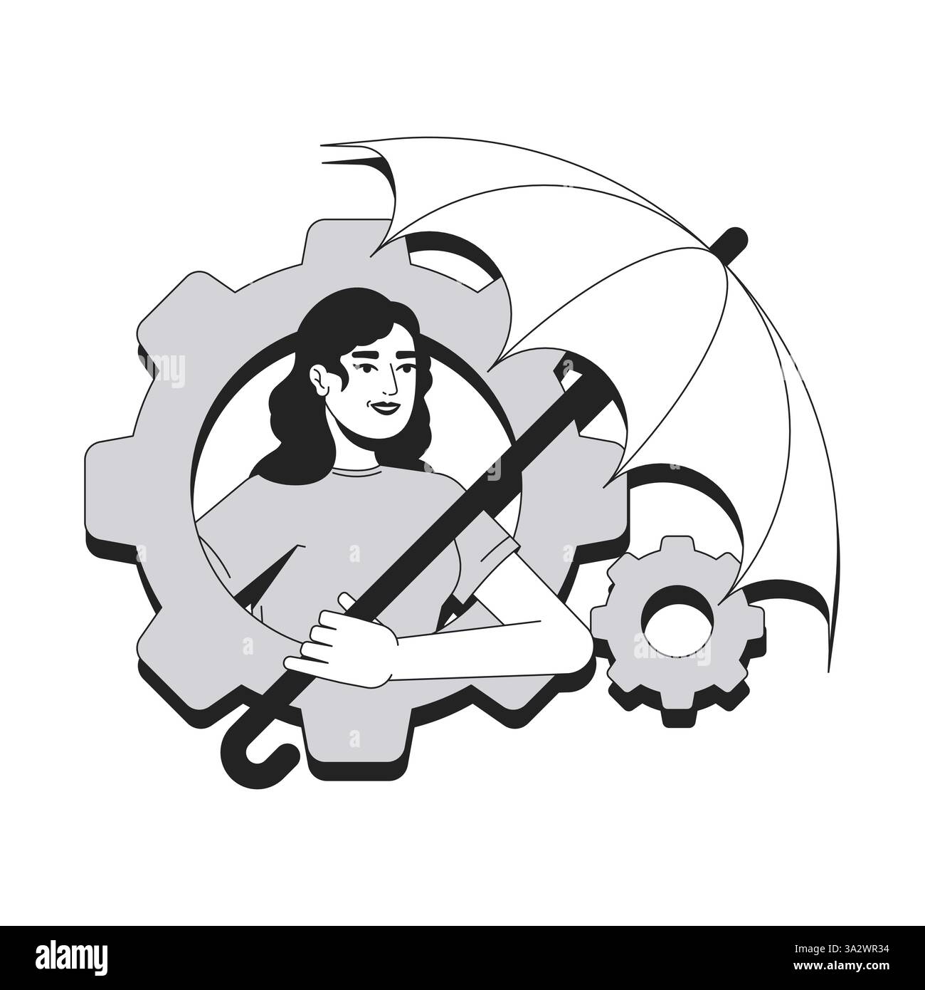 Risk management line conceptual illustration Stock Vector Image & Art ...