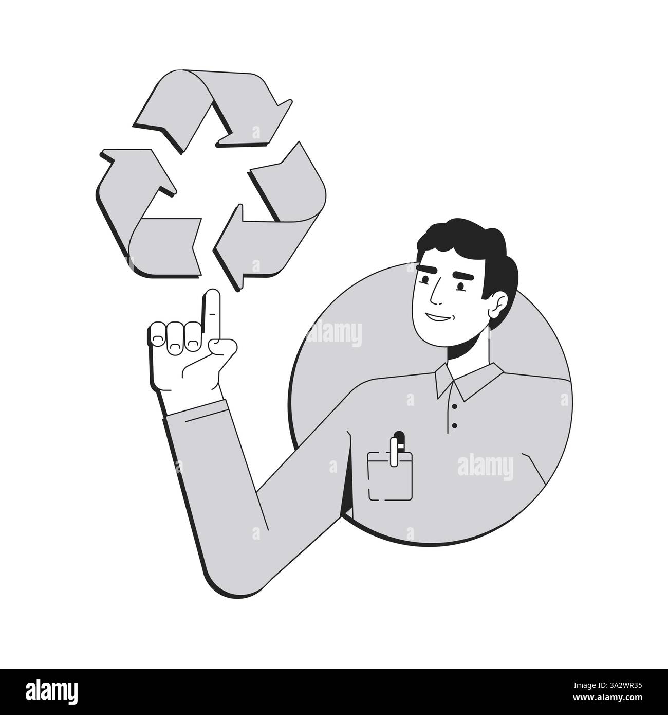 Waste management line conceptual illustration Stock Vector Image & Art ...