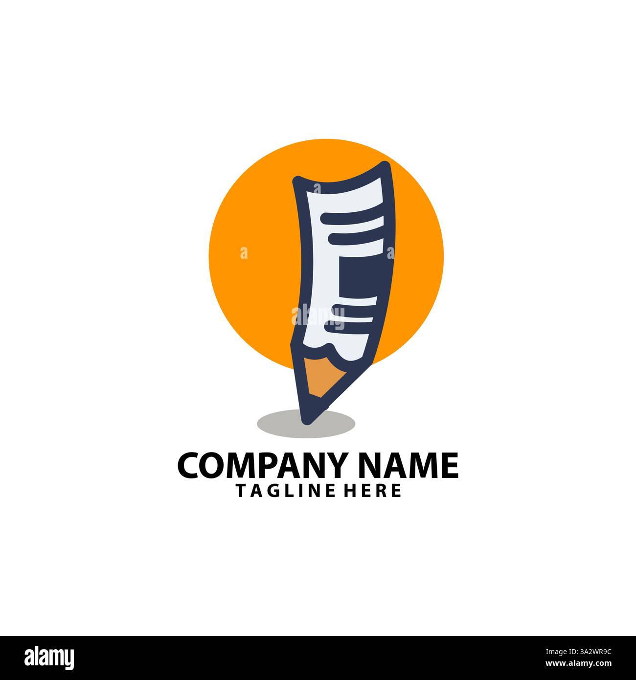 pencil newspaper logo design vector Stock Vector Image & Art - Alamy