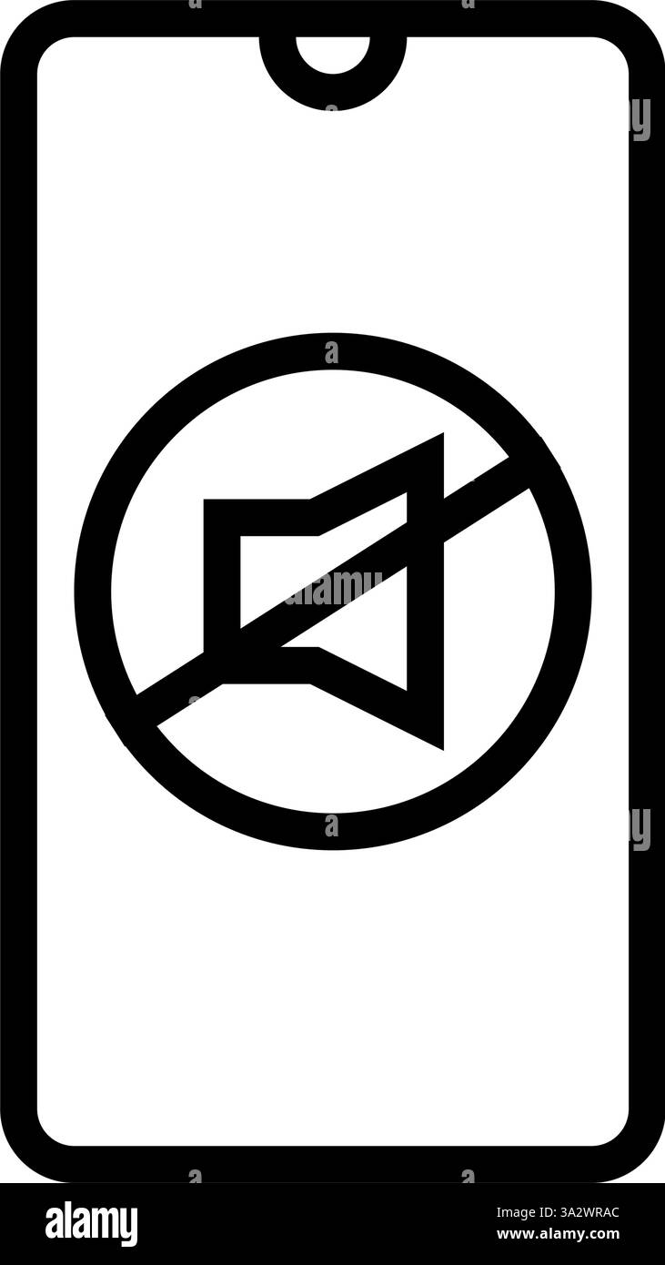 digital silence tech engagement line icon vector illustration Stock ...