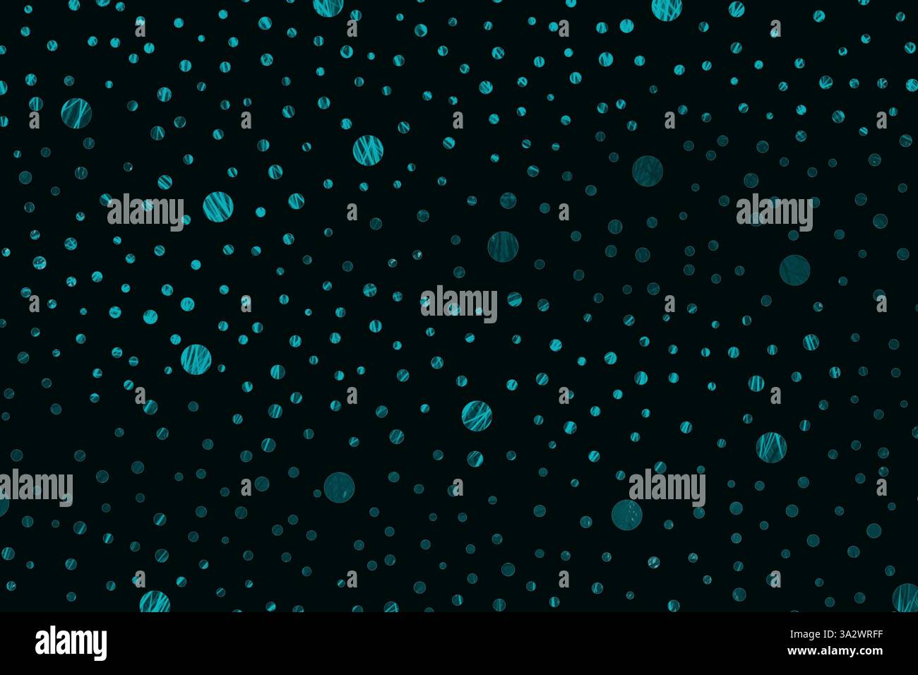 A black background is covered with small, evenly spaced blue dots. The ...