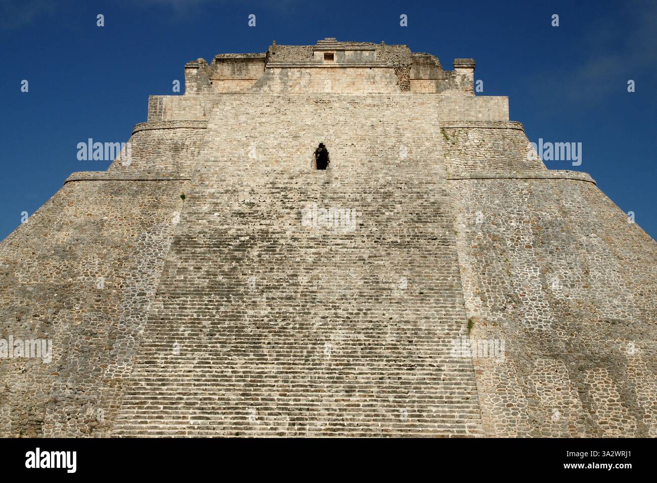 Mexico. Yucatan. Uxmal. Step Pyramid of the Magician. Puuc style Stock ...