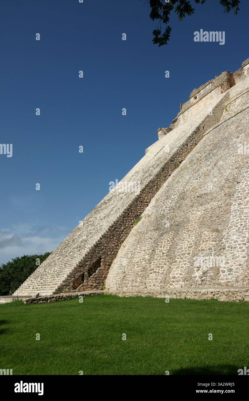 Mexico. Yucatan. Uxmal. Step Pyramid of the Magician. Puuc style Stock ...