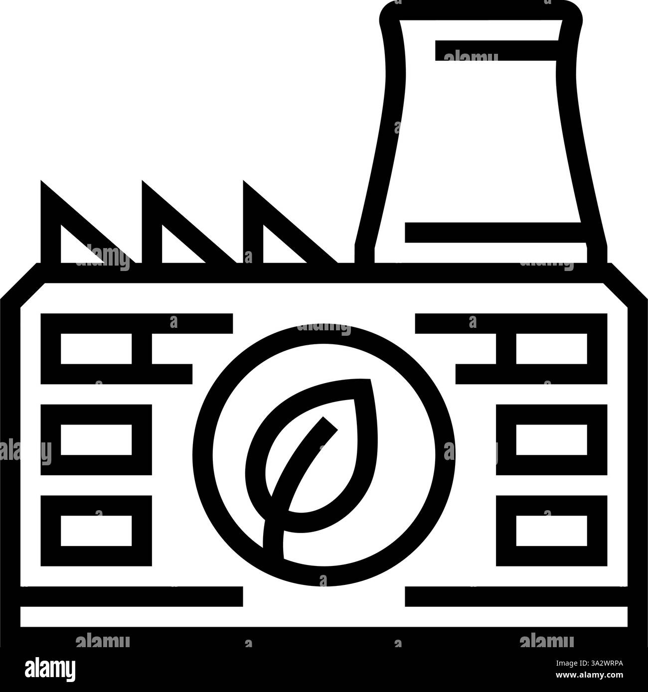 eco friendly factory sustainable beauty line icon vector illustration ...