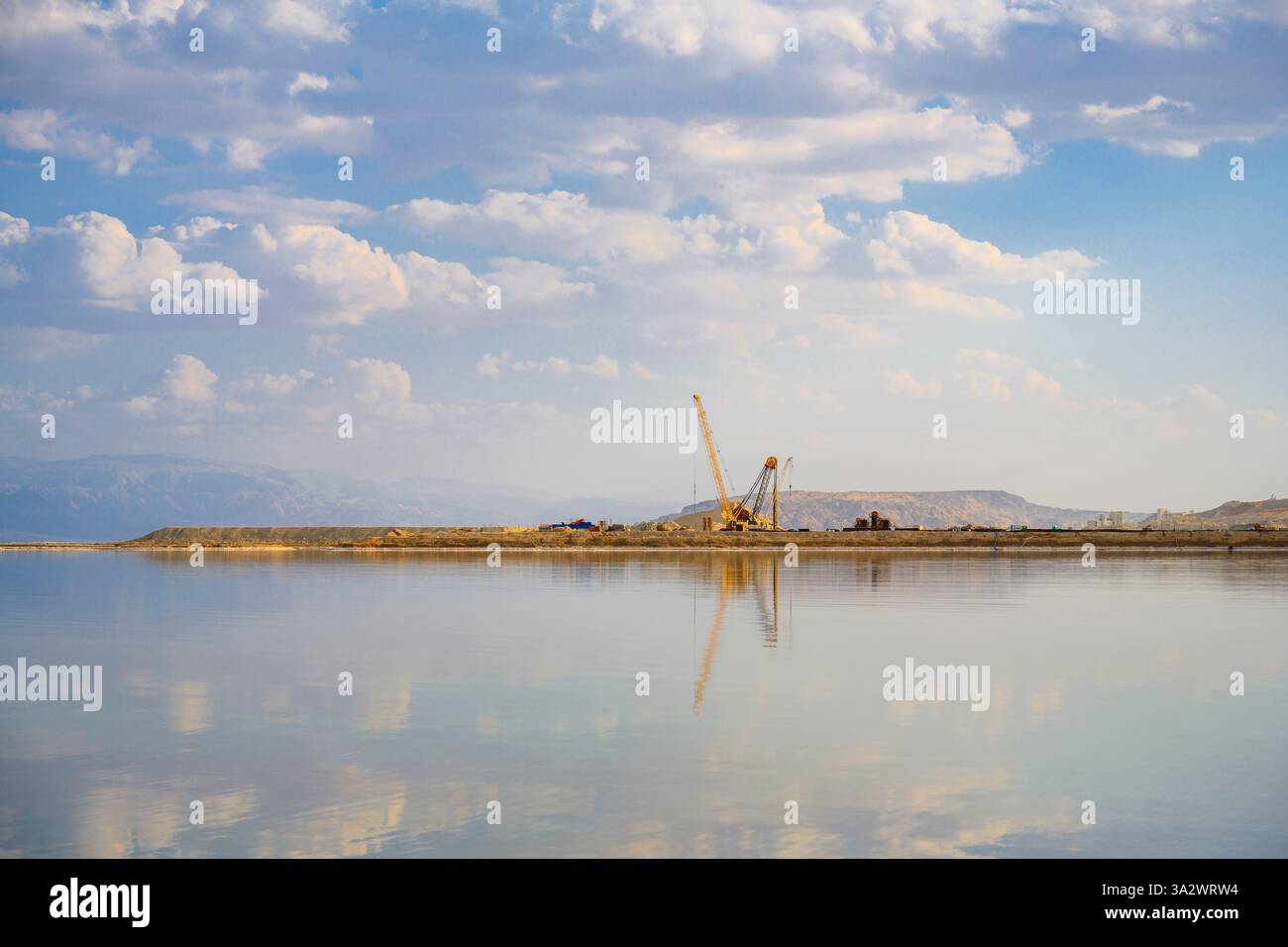 The Dead Sea Works harvesting salt in the Dead Sea, Israel Stock Photo ...