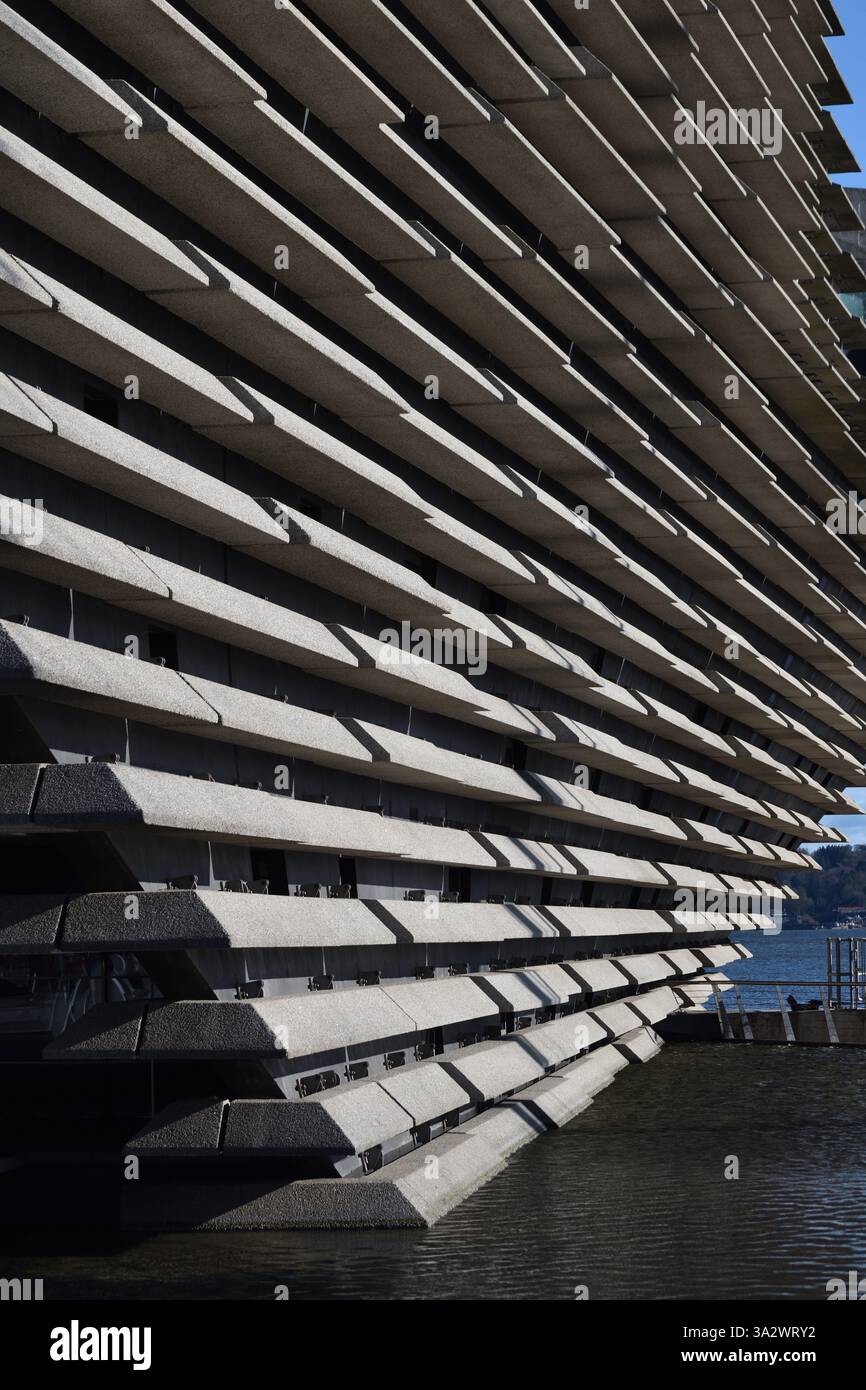 External architectural detail of the concrete ribs on the V&A Dundee ...
