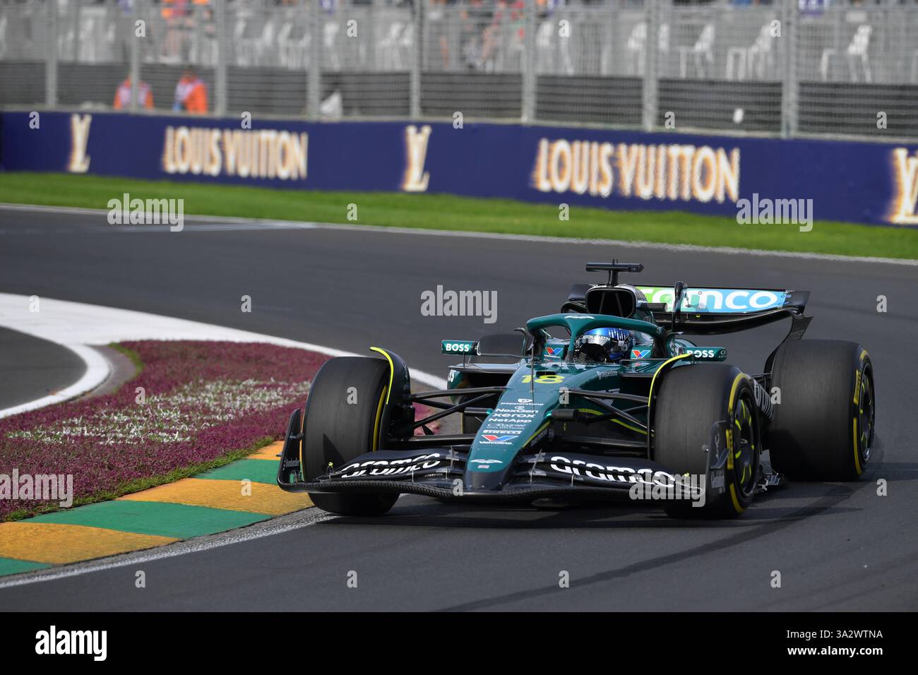 MELBOURNE, AUSTRALIA 14 Mar 2025. Pictured: Aston Martin Formula 1 driver Lance Stroll (CAN) 18 ...