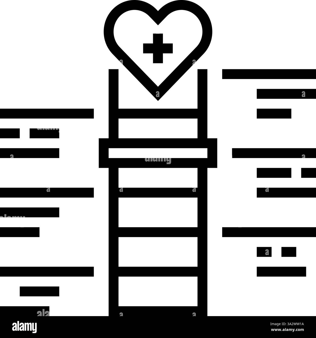 health goal progress bar tech line icon vector illustration Stock ...