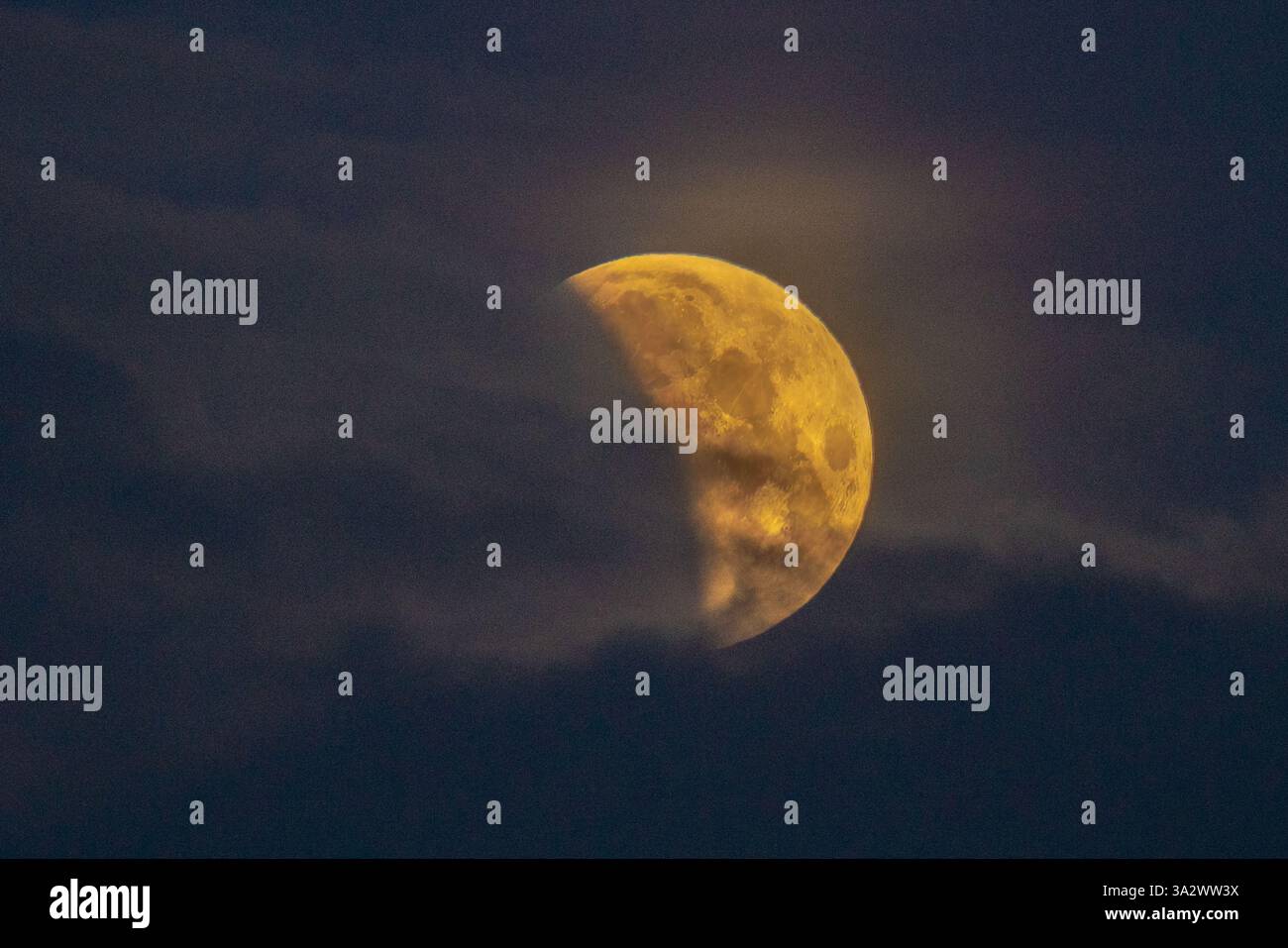 London, UK. 14th March 2025. UK Weather: Blood Moon partial lunar ...