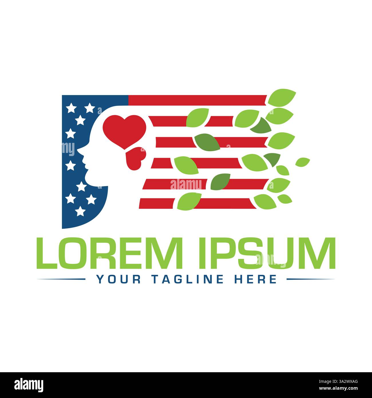 American Flag with Love combine logo design Stock Vector Image & Art ...