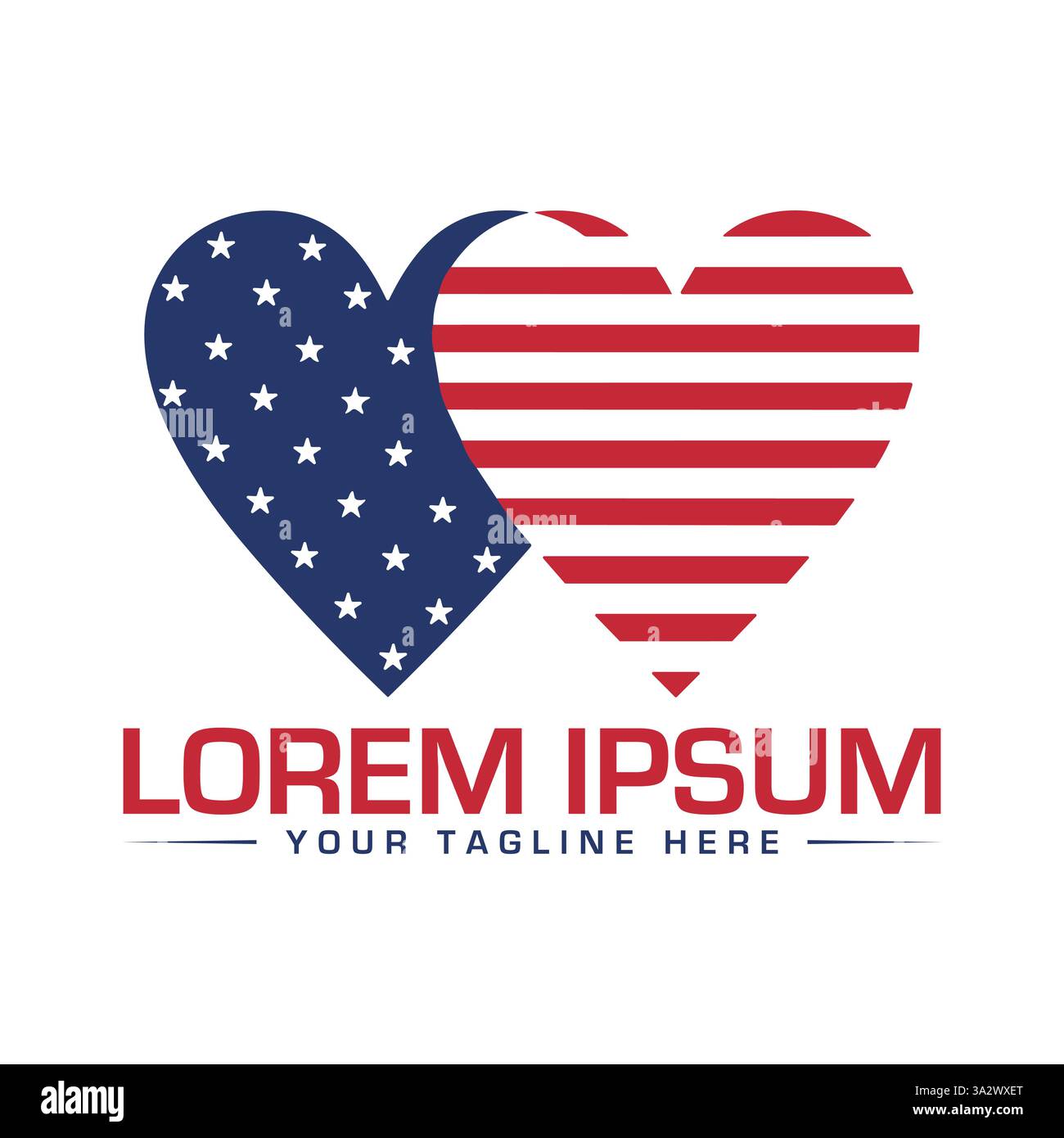 American Flag with Love combine logo design Stock Vector Image & Art ...