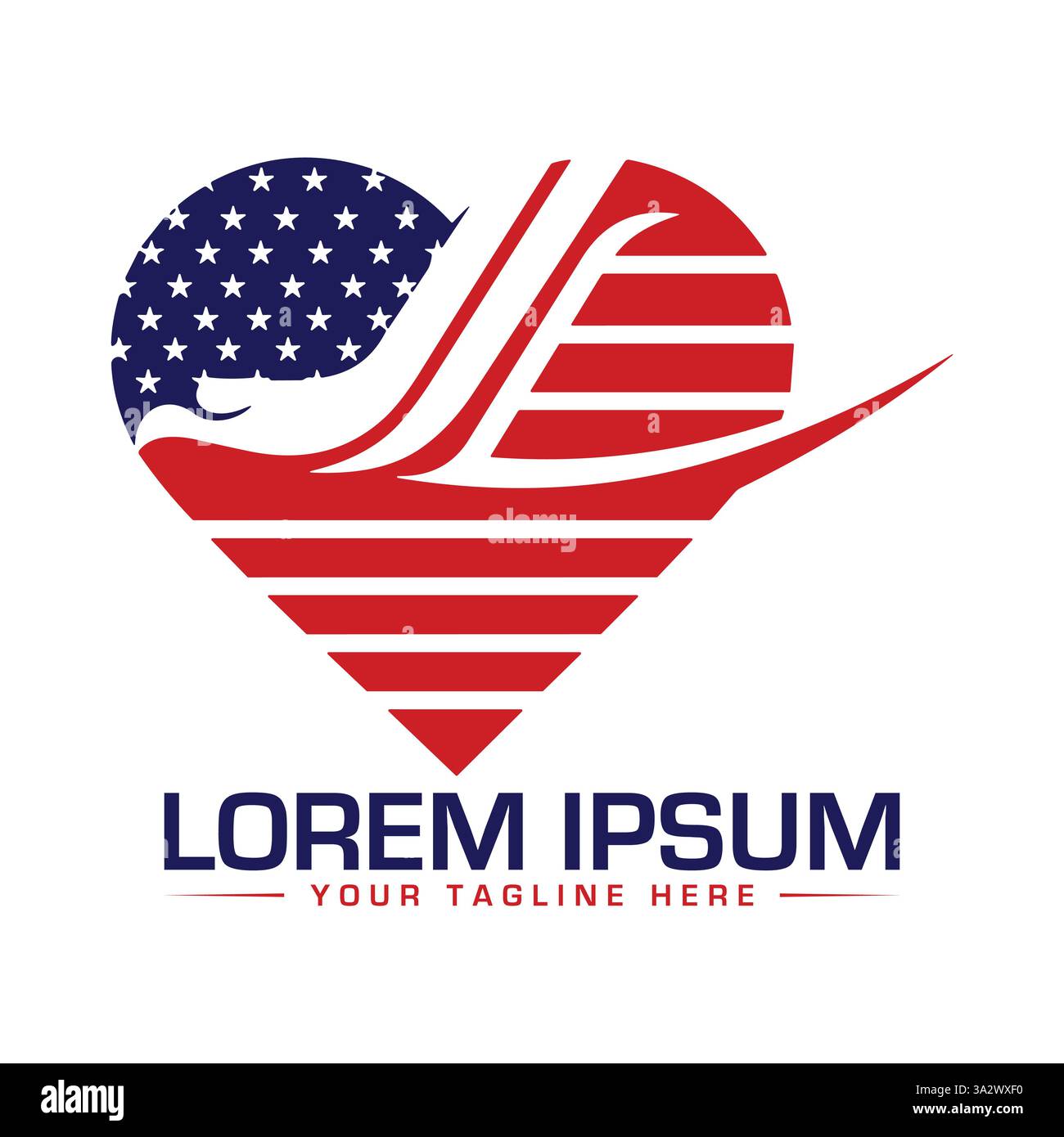 American Flag with Love combine logo design Stock Vector Image & Art ...