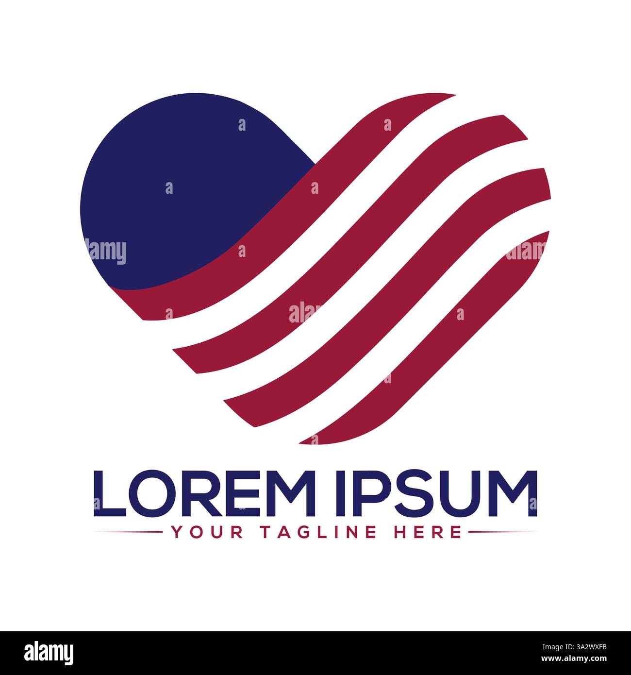 American Flag with Love combine logo design Stock Vector Image & Art ...